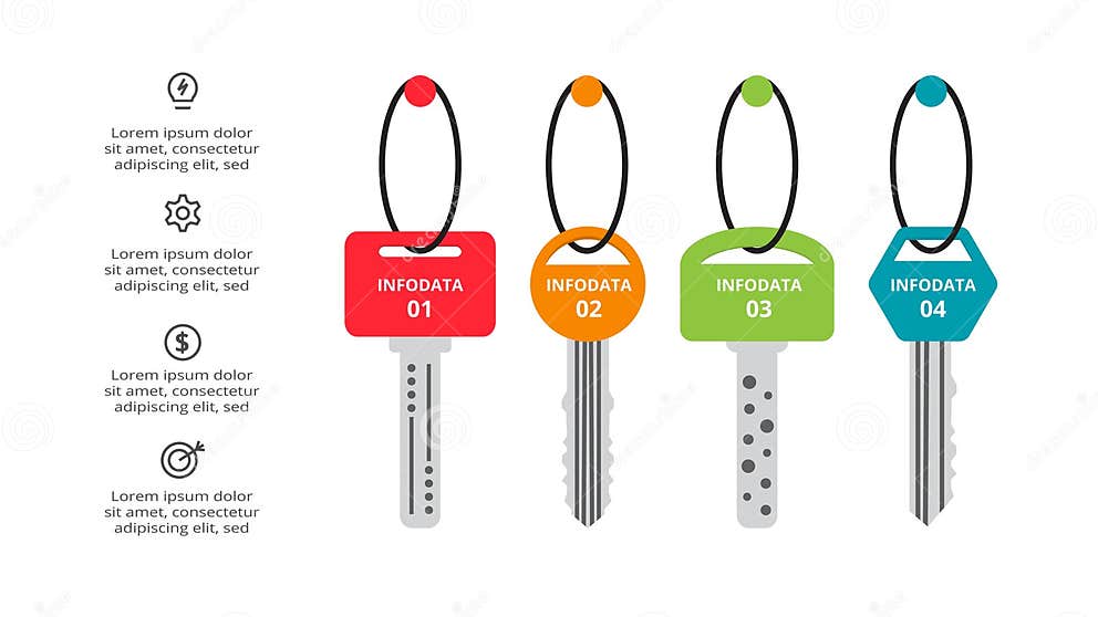 Key Concept for Infographic with 4 Steps, Options, Parts or Processes ...