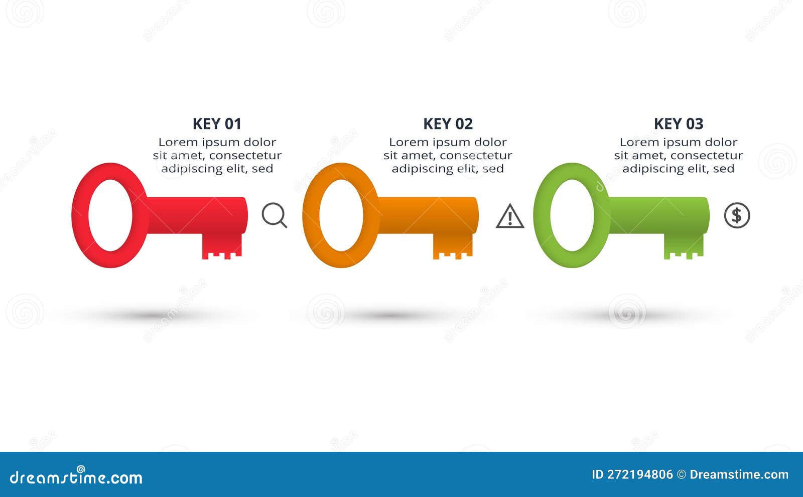 Key Concept for Infographic with 3 Steps, Options, Parts or Processes ...