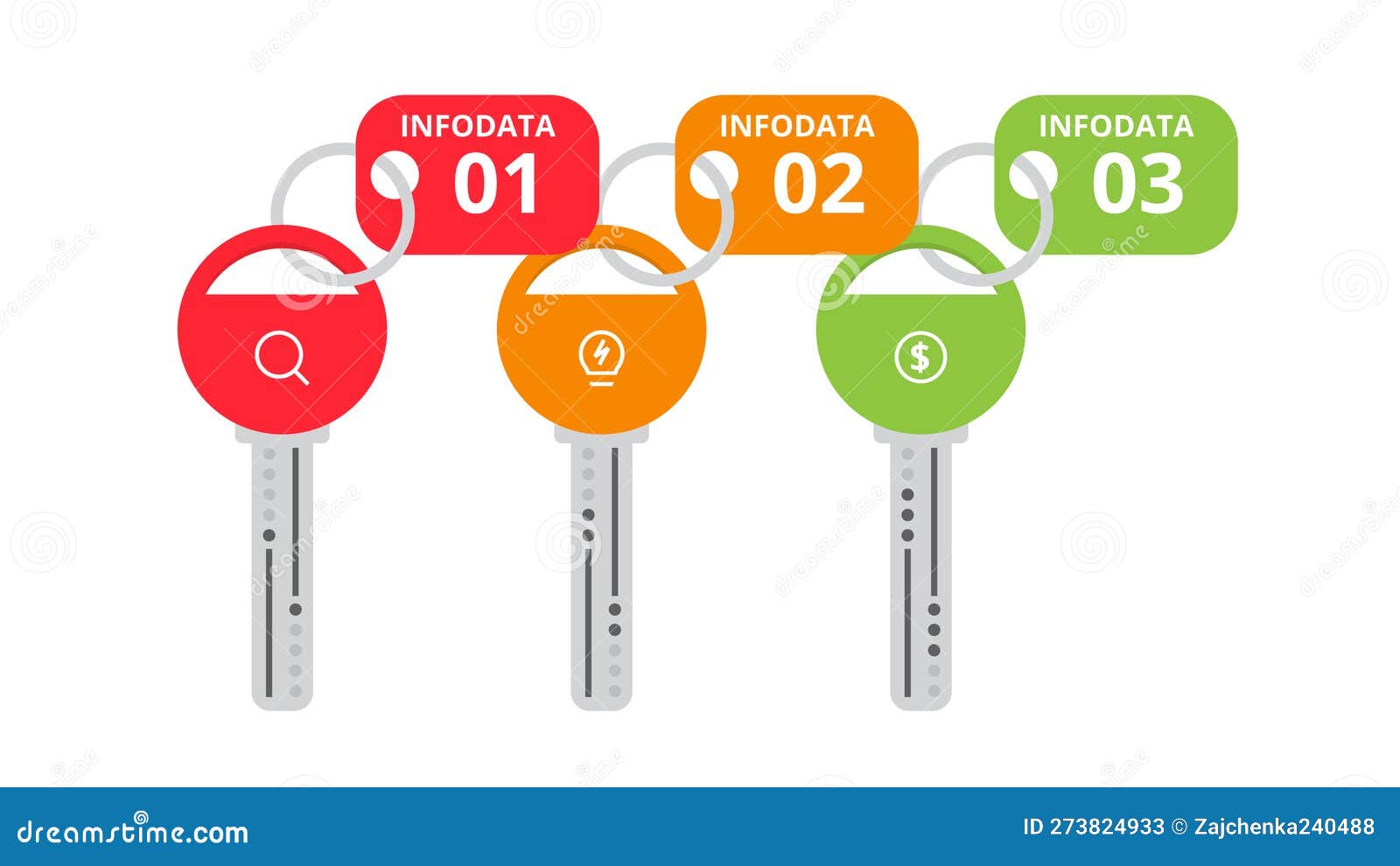 Key Concept for Infographic with 3 Steps, Options, Parts or Processes ...