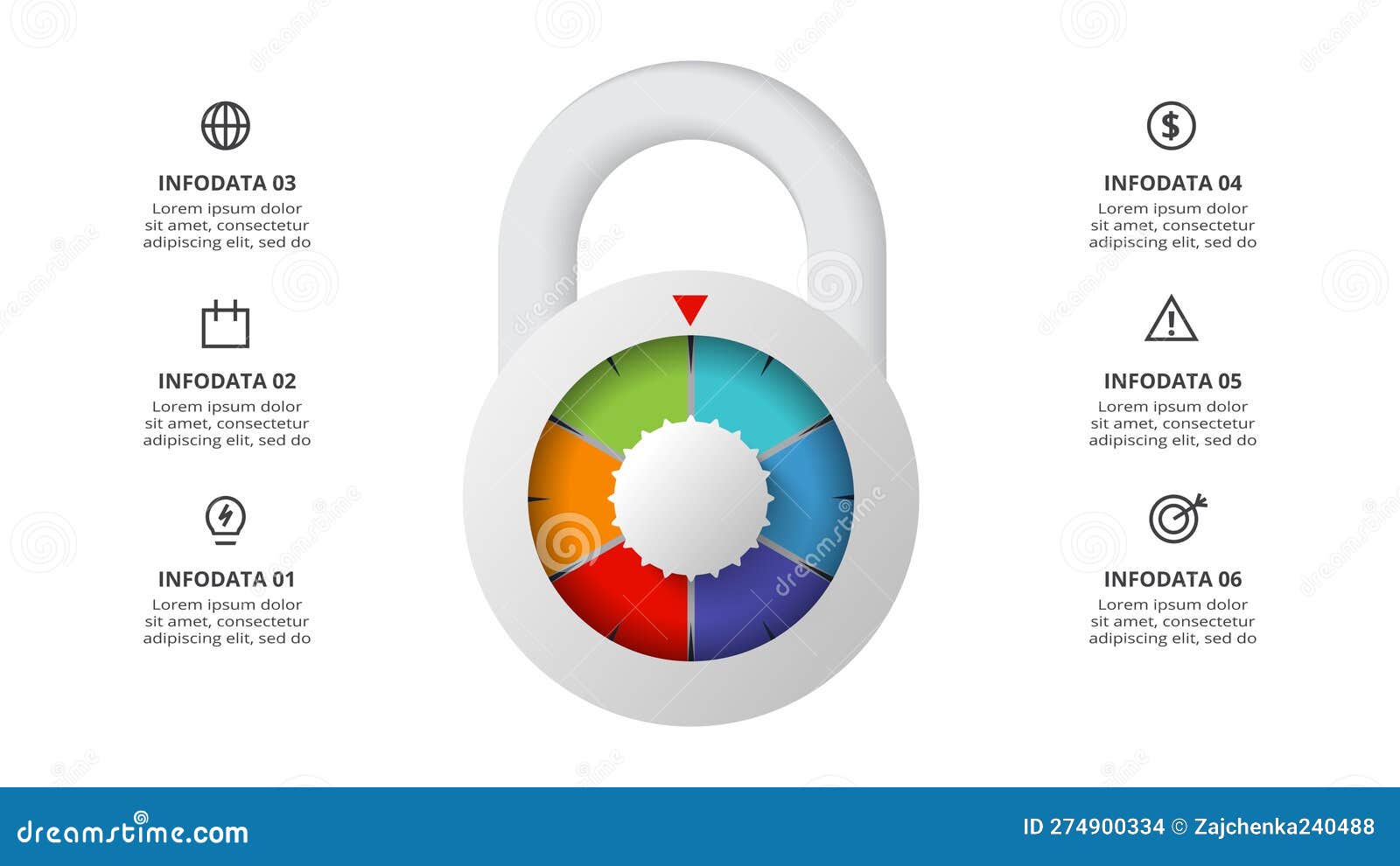 Key Concept for Infographic with 6 Steps, Options, Parts or Processes ...