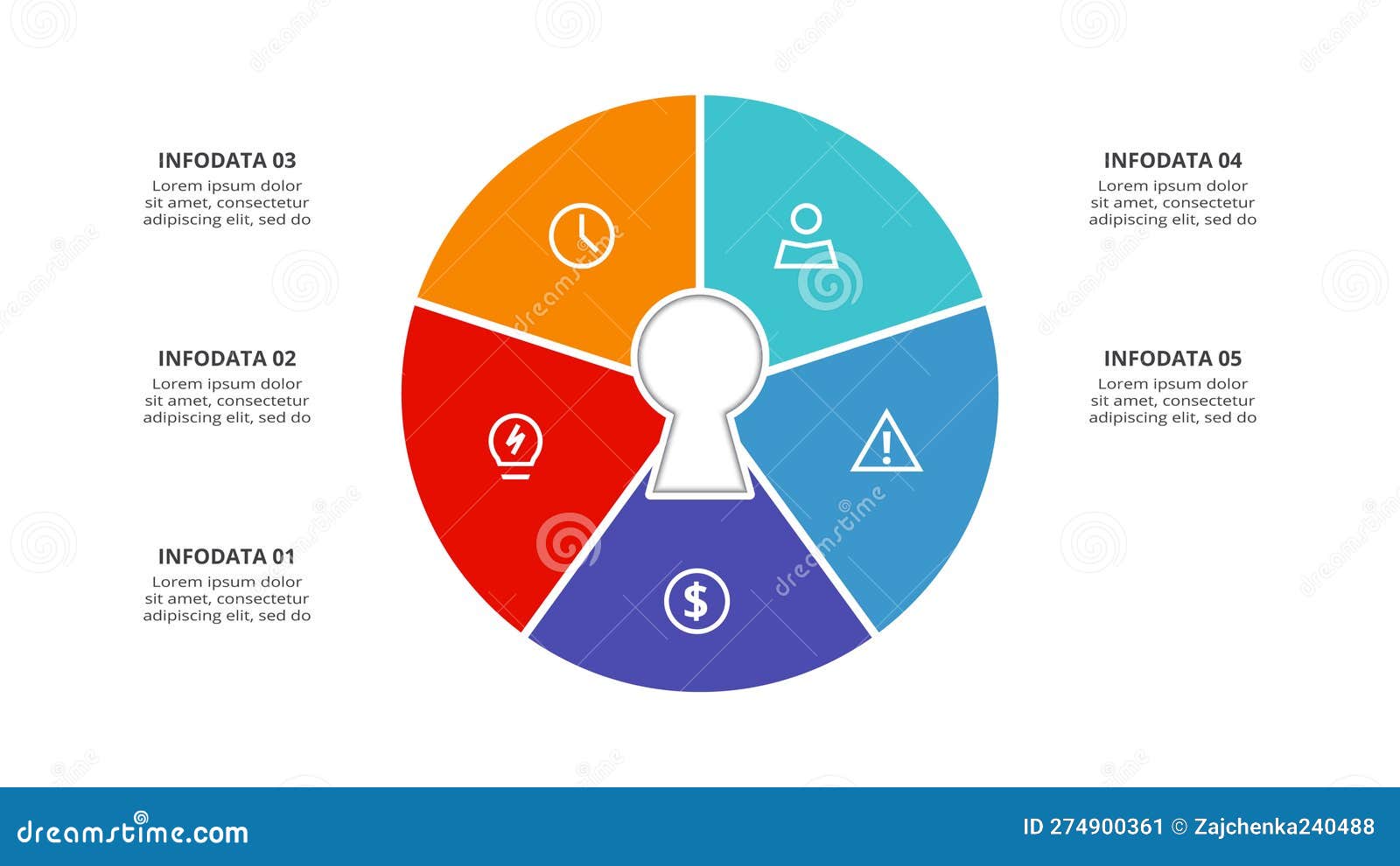 Key Concept for Infographic with 5 Steps, Options, Parts or Processes ...