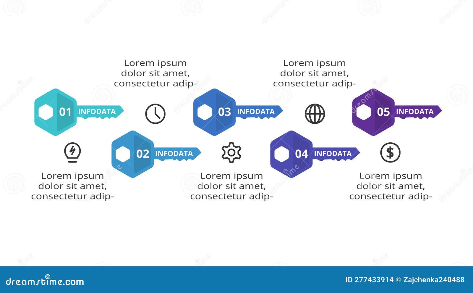 Key Concept for Infographic with 5 Steps, Options, Parts or Processes ...