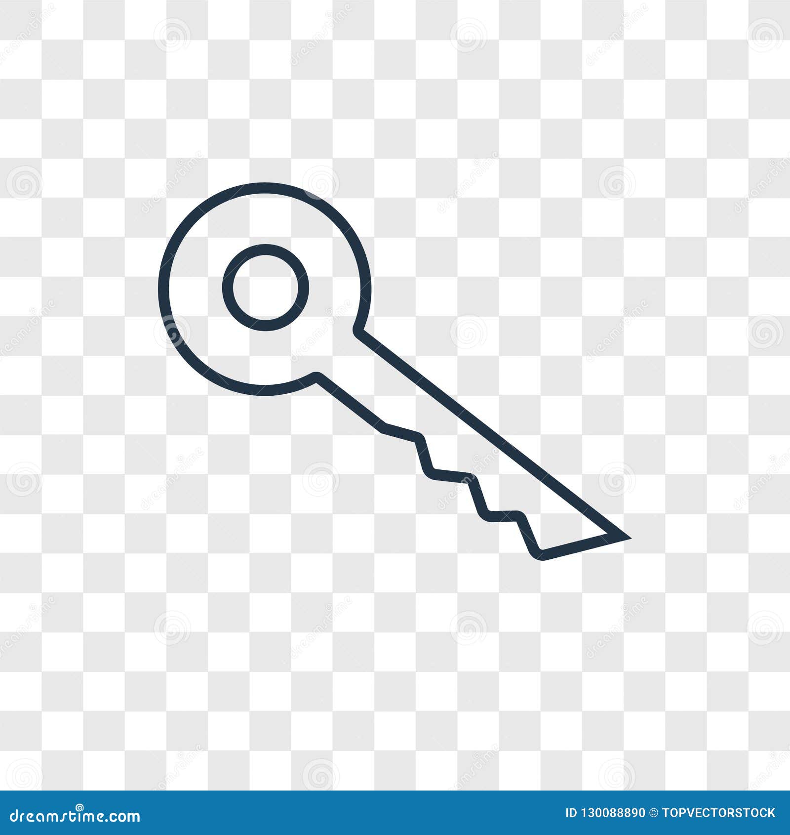 Key Concept Vector Linear Icon Isolated on Transparent Background, Key ...