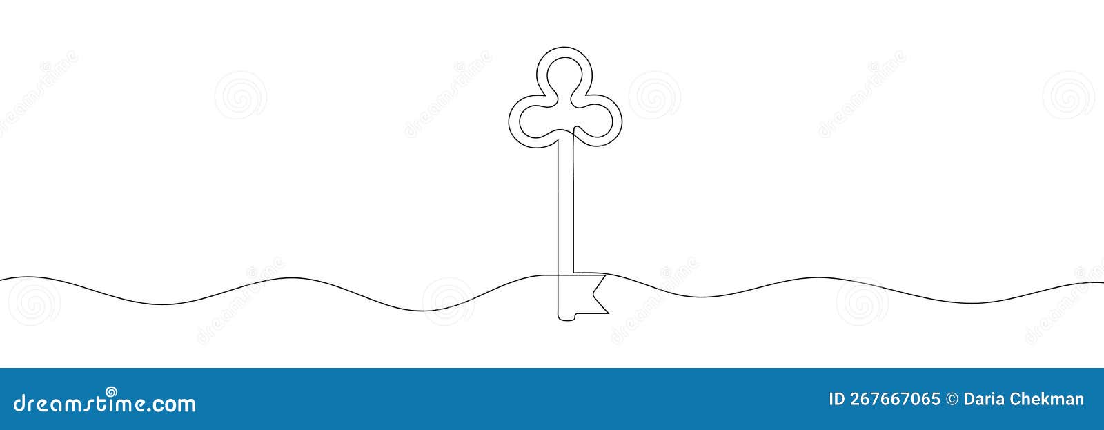 Key Continuous Drawing in One Line. Key Home Continuous Line Stock ...