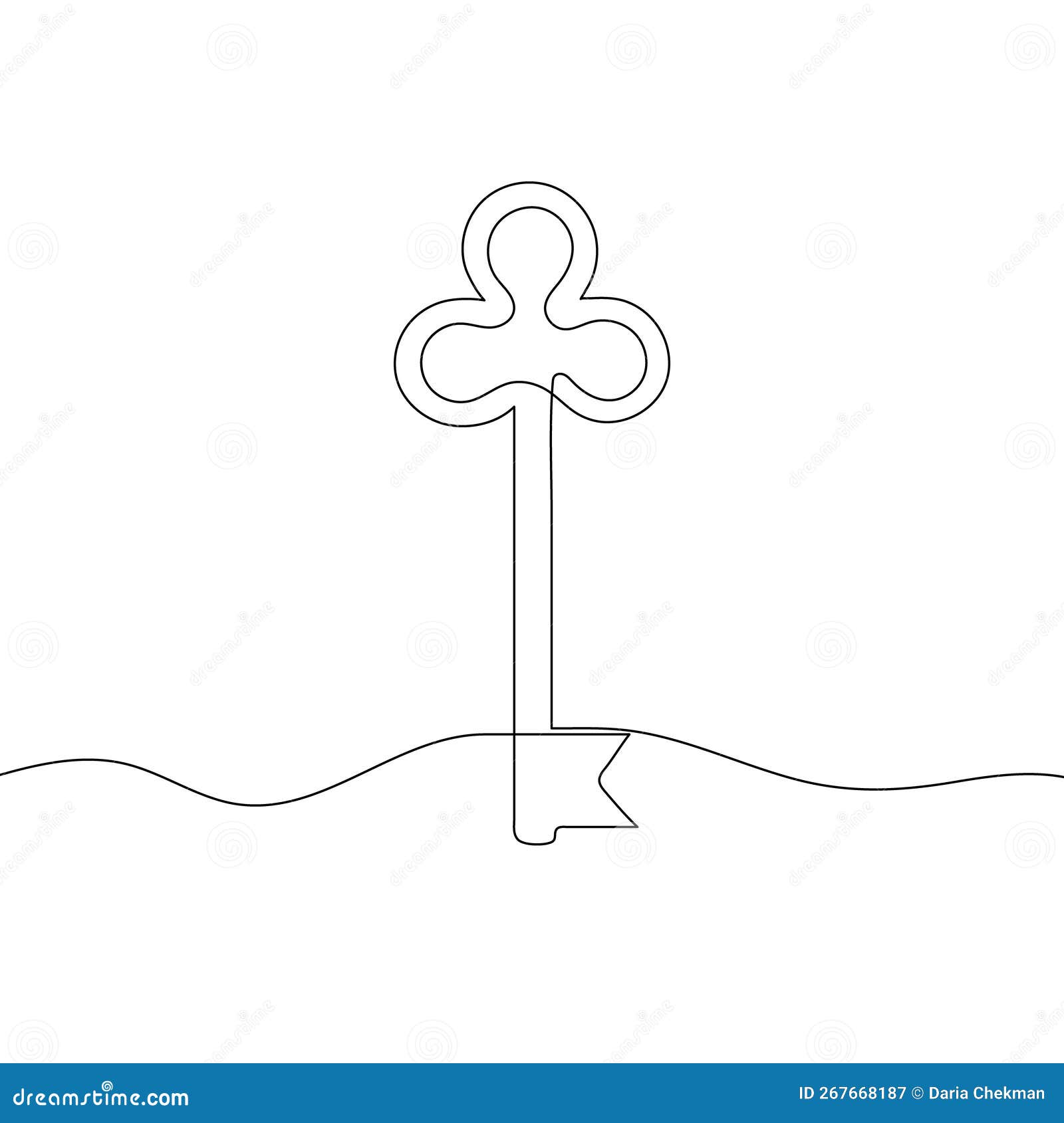 Key Continuous Drawing in One Line. Key Home Continuous Line Stock ...