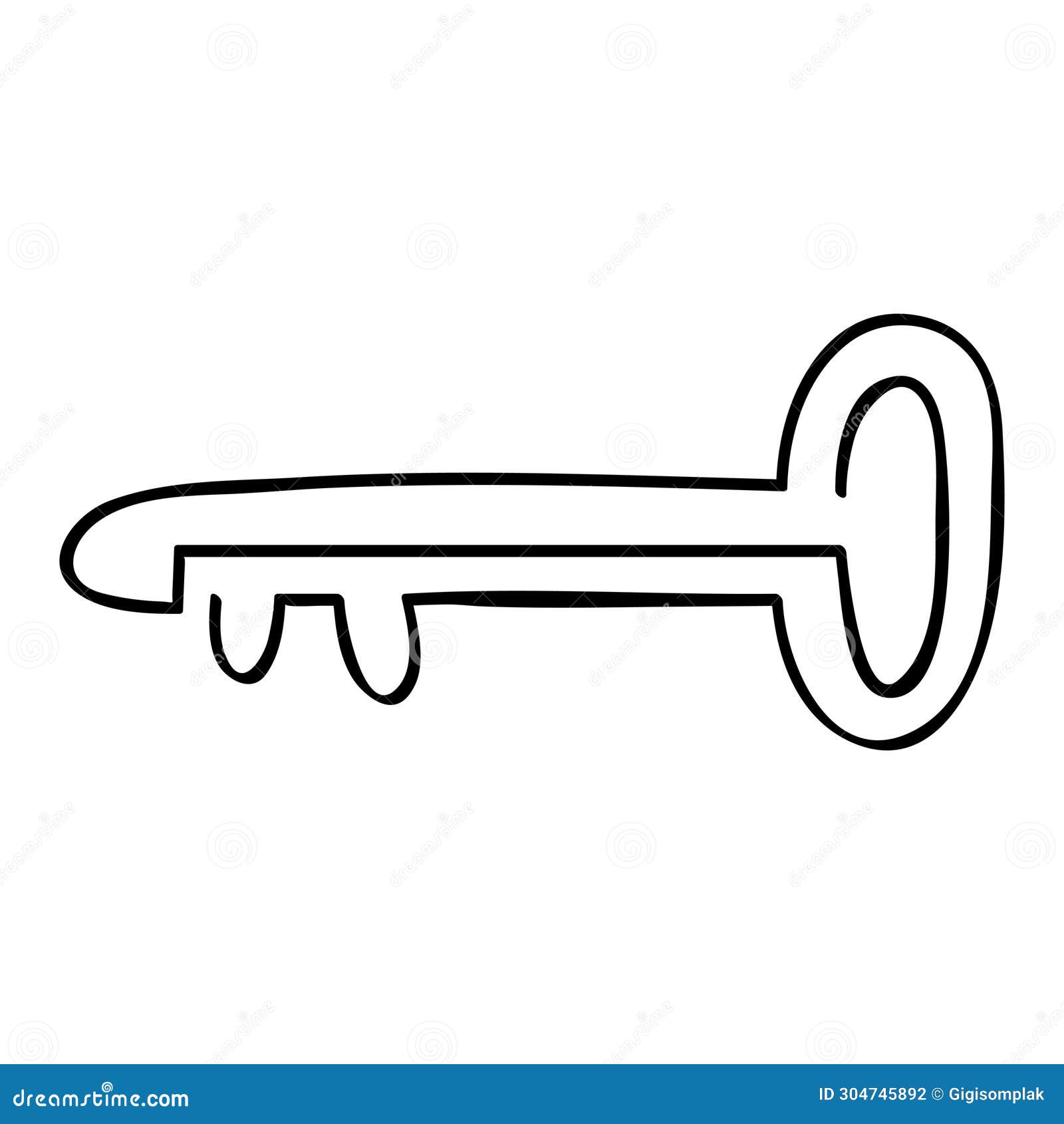Key, Continuous Line Art, Simple Vector Hand Draw Sketch Stock ...