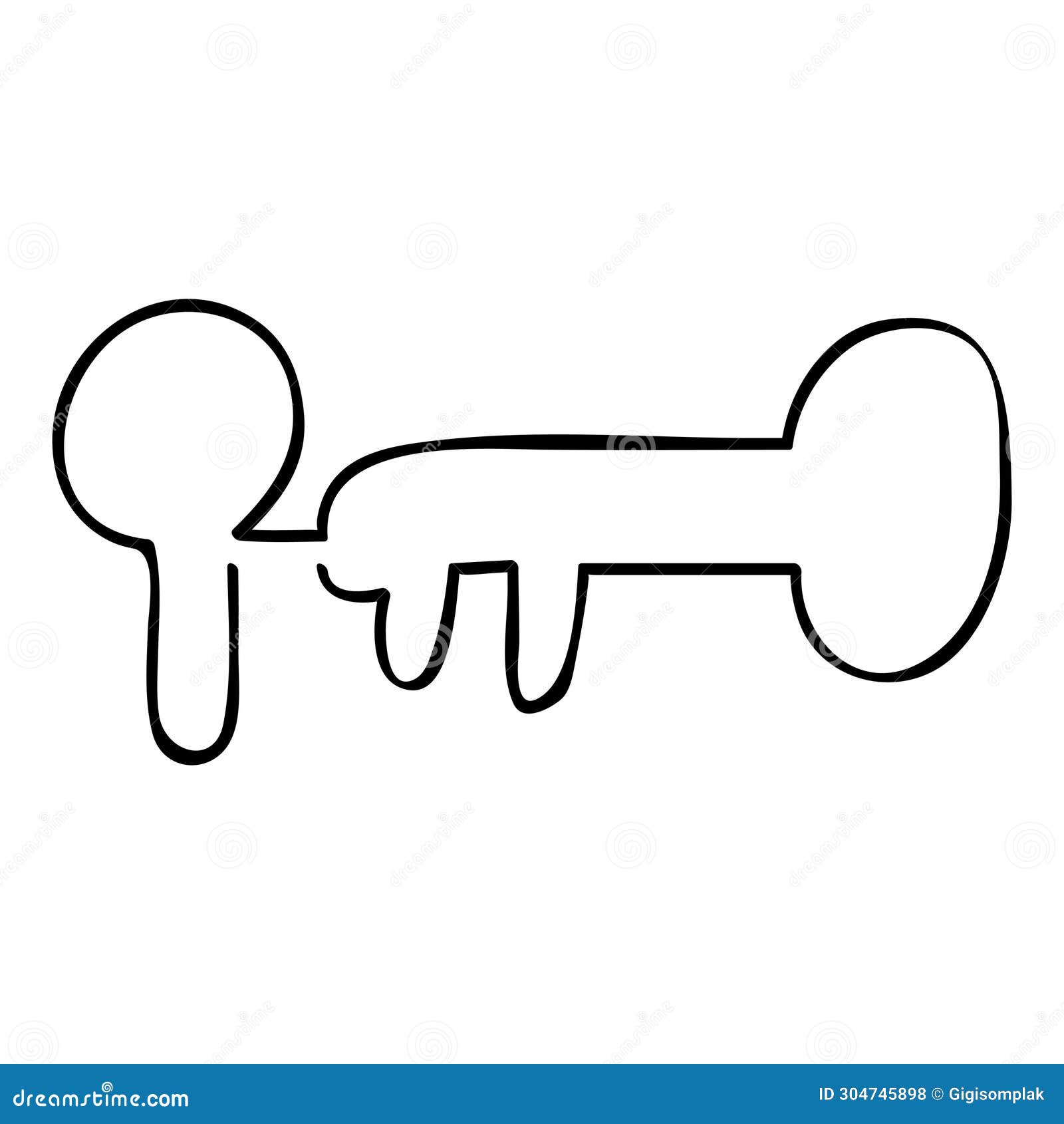 Key, Continuous Line Art, Simple Vector Hand Draw Sketch Stock ...