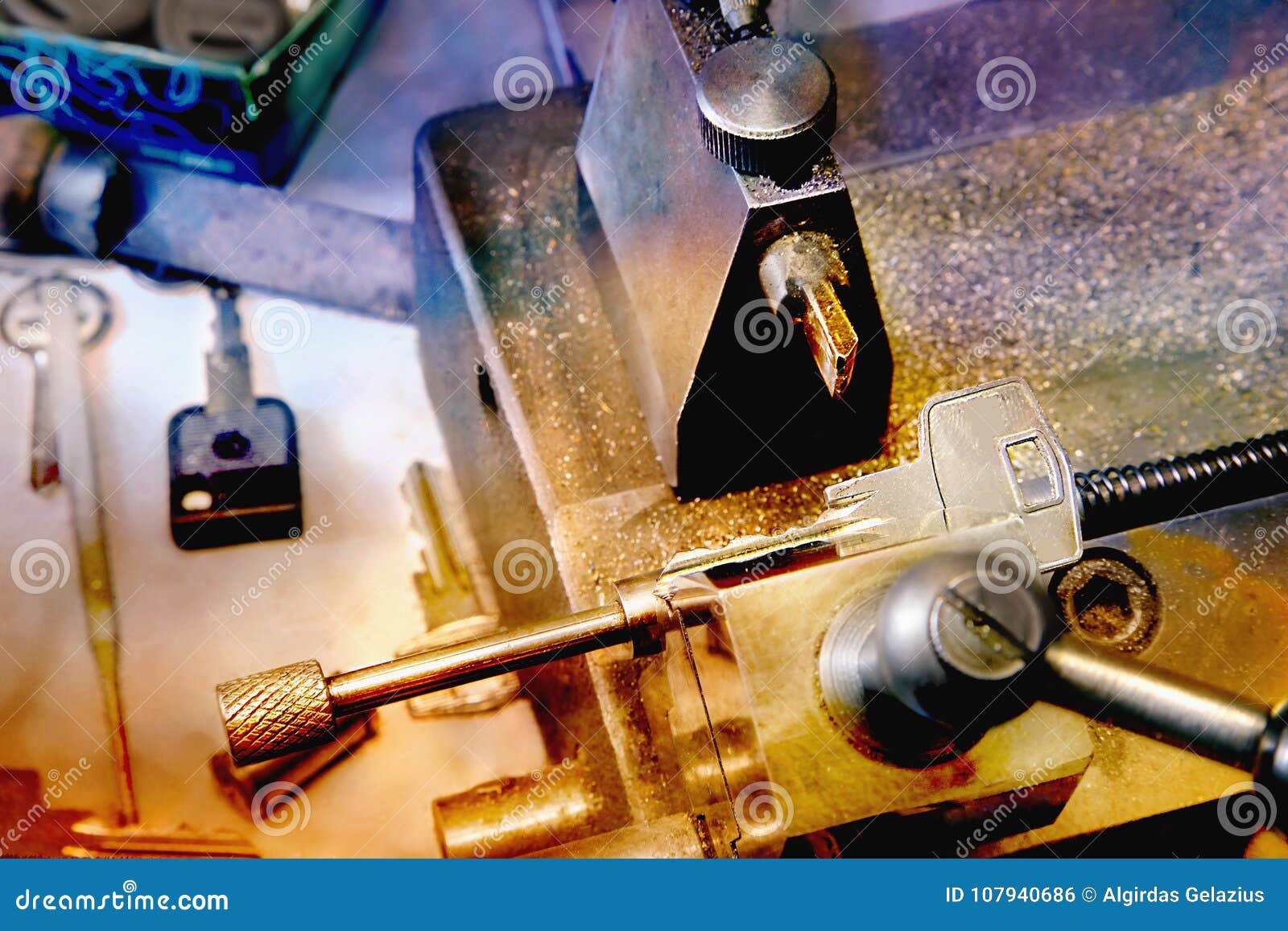 Key Copying Machine with Key Stock Photo - Image of equipment, factory ...