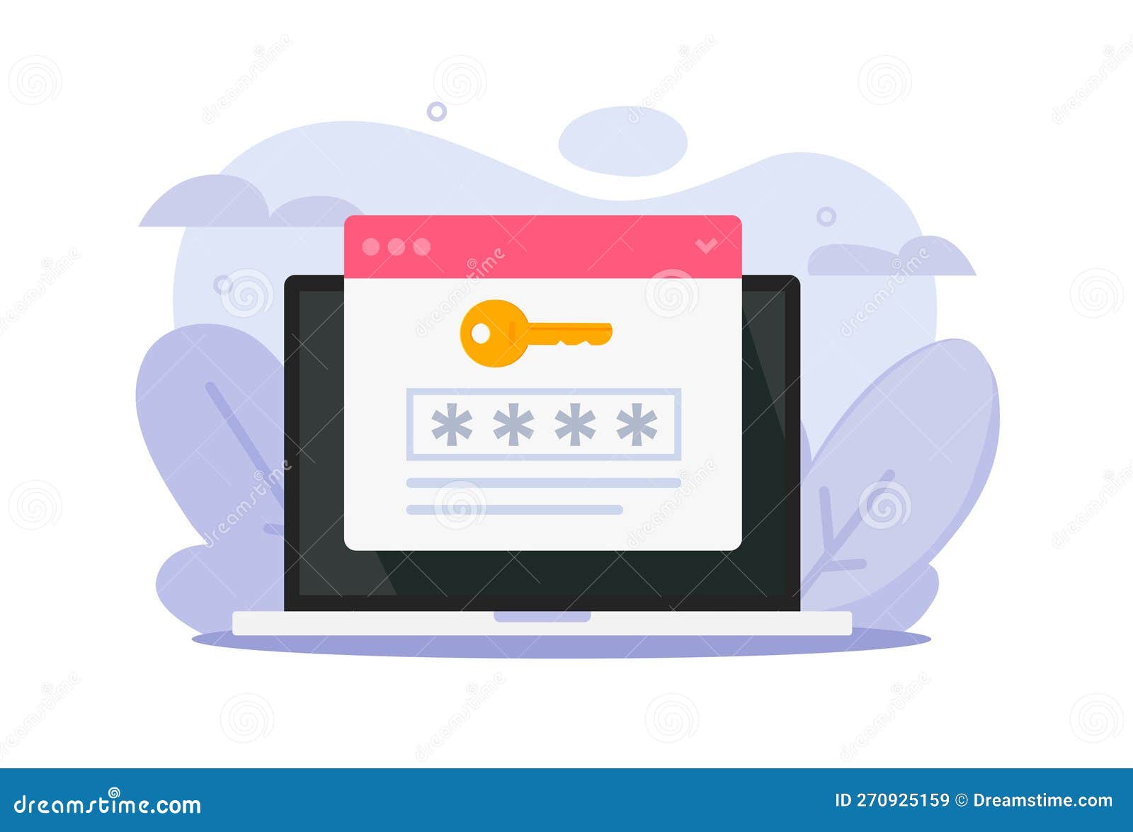 Key Cyber Digital Icon on Computer Technology Online Flat Cartoon ...