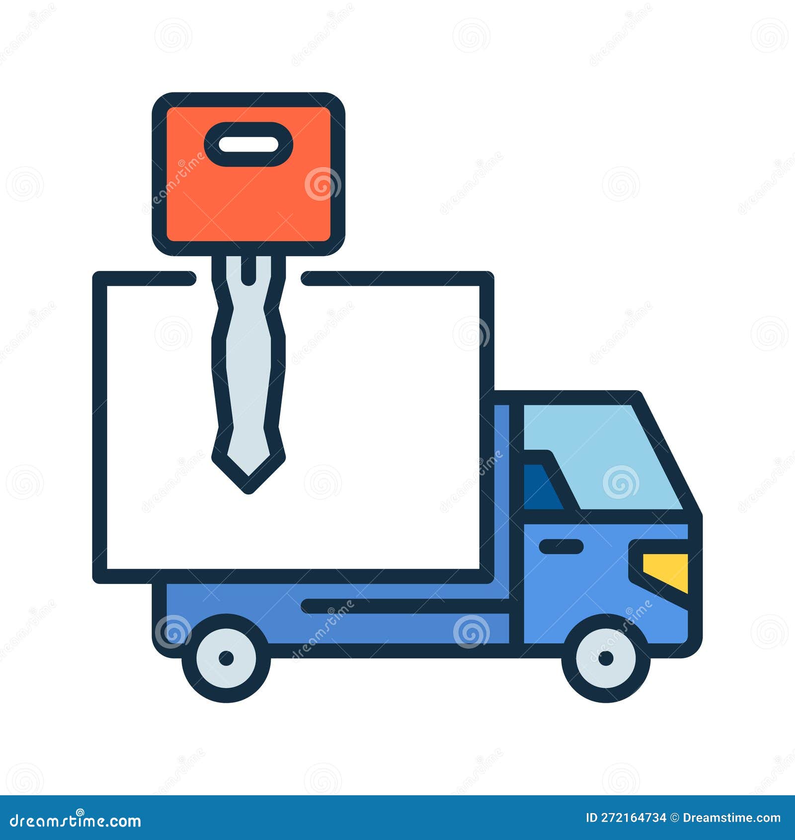 Key and Delivery Truck Vector Concept Colored Icon Stock Vector ...