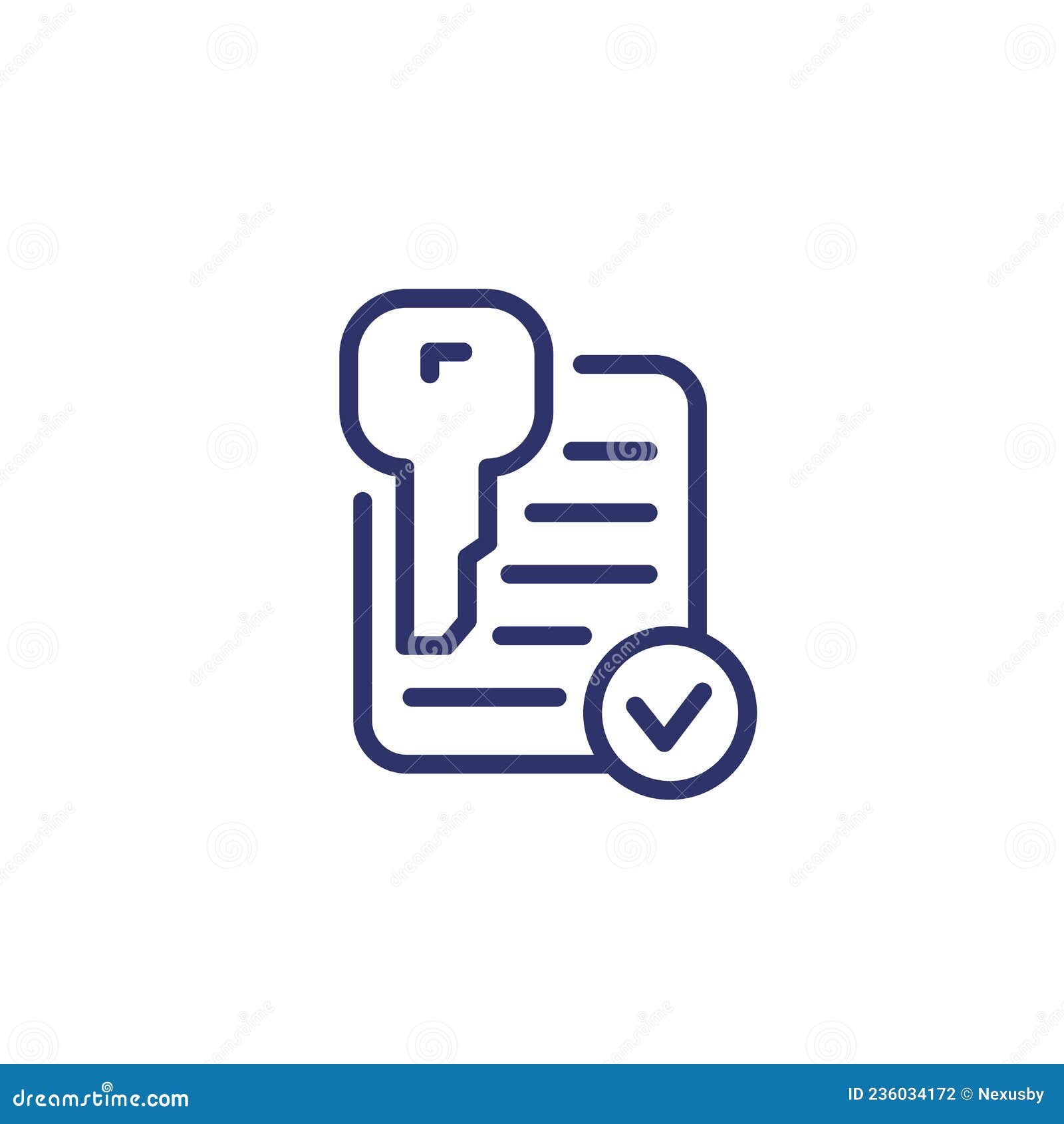 Key and document line icon stock vector. Illustration of security ...