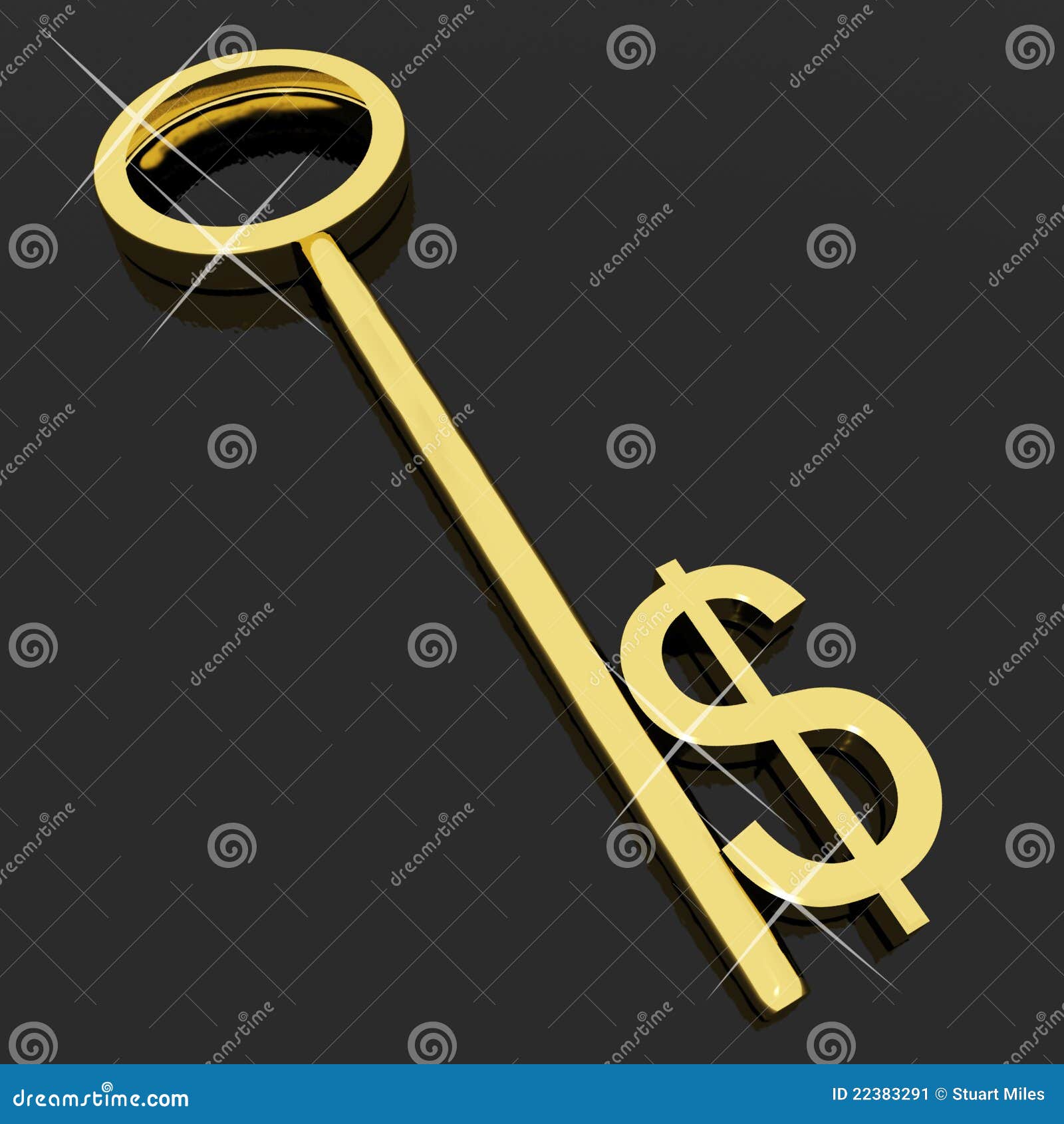 Key with Dollar Sign As Symbol for Money Stock Illustration ...