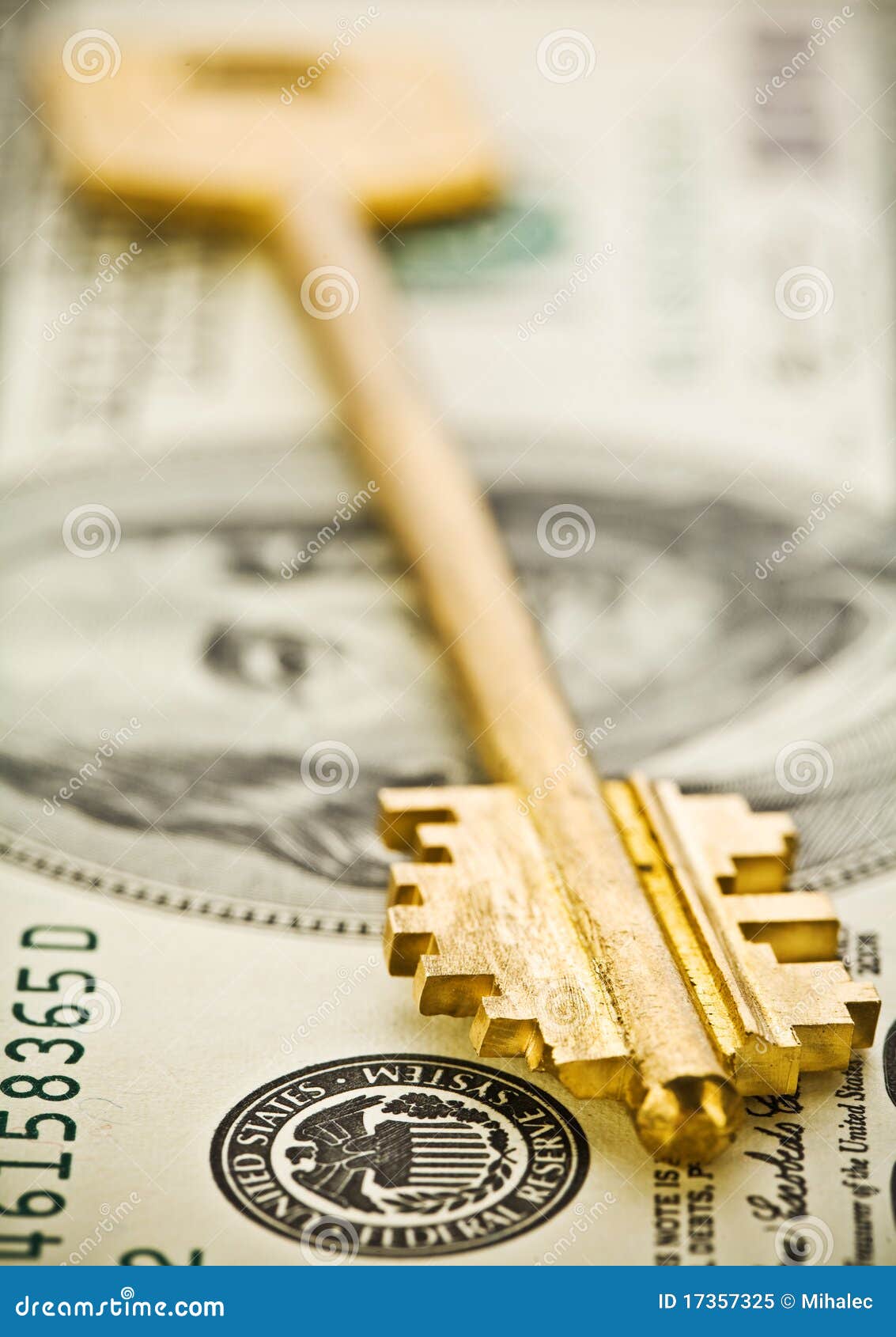 Key on dollars stock image. Image of ideas, paper, banking - 17357325