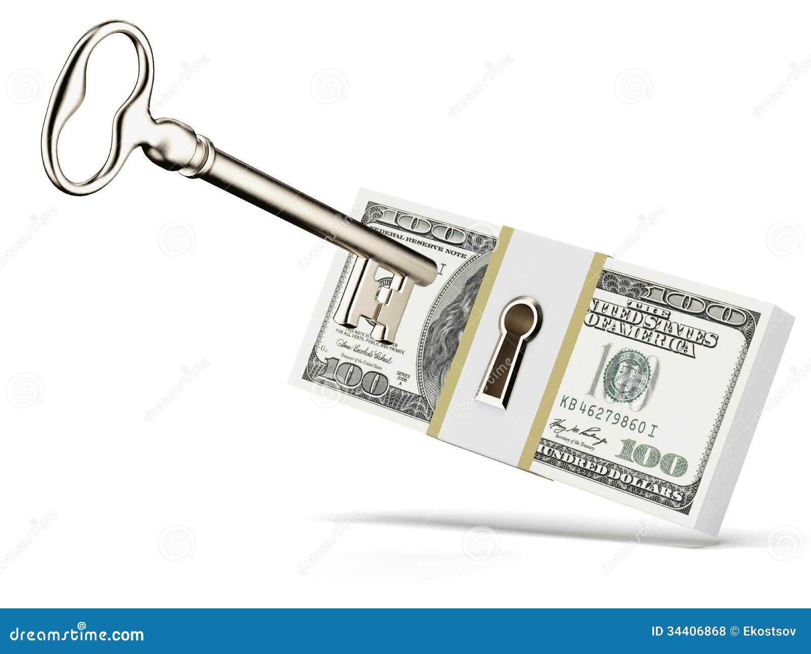 Key and dollars stock illustration. Illustration of banknote - 34406868