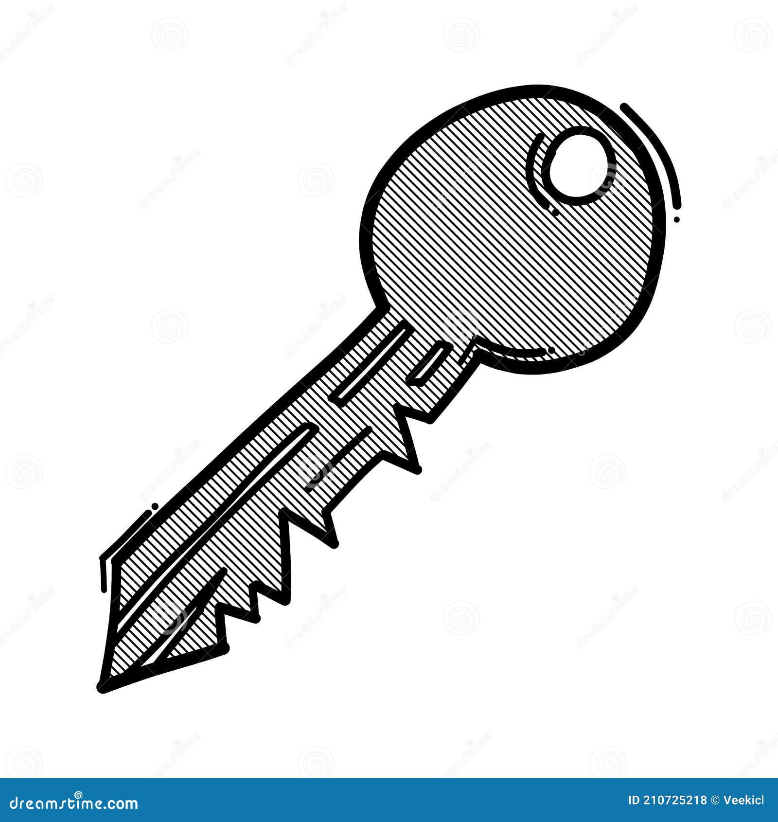 Key Doodle Vector Icon. Drawing Sketch Illustration Hand Drawn Line ...