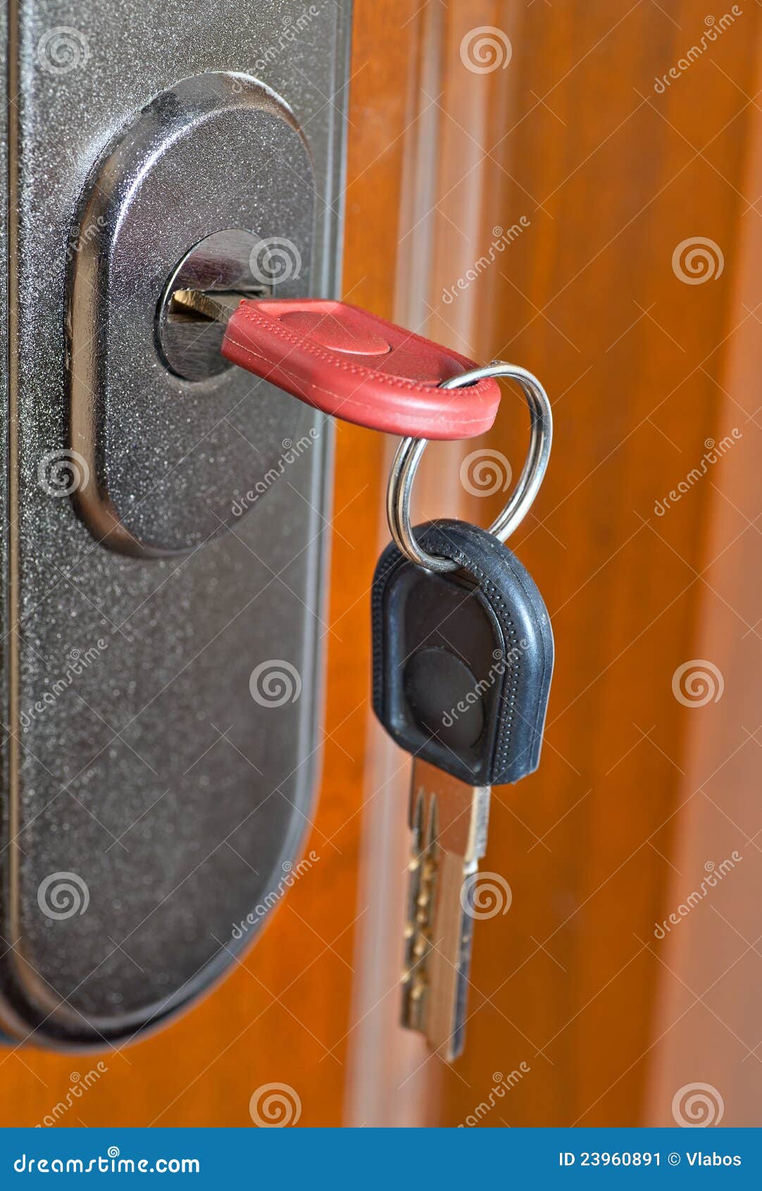 Key in the door lock stock image. Image of portal, door - 23960891