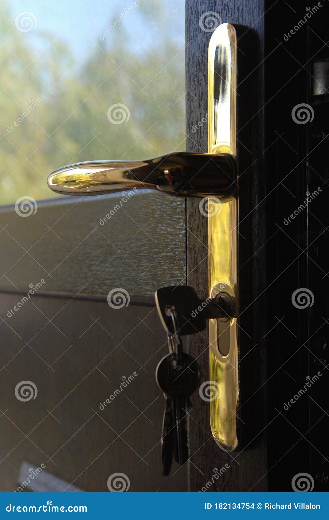 Key in a Door Lock Close Up Stock Photo - Image of lock, concept: 182134754
