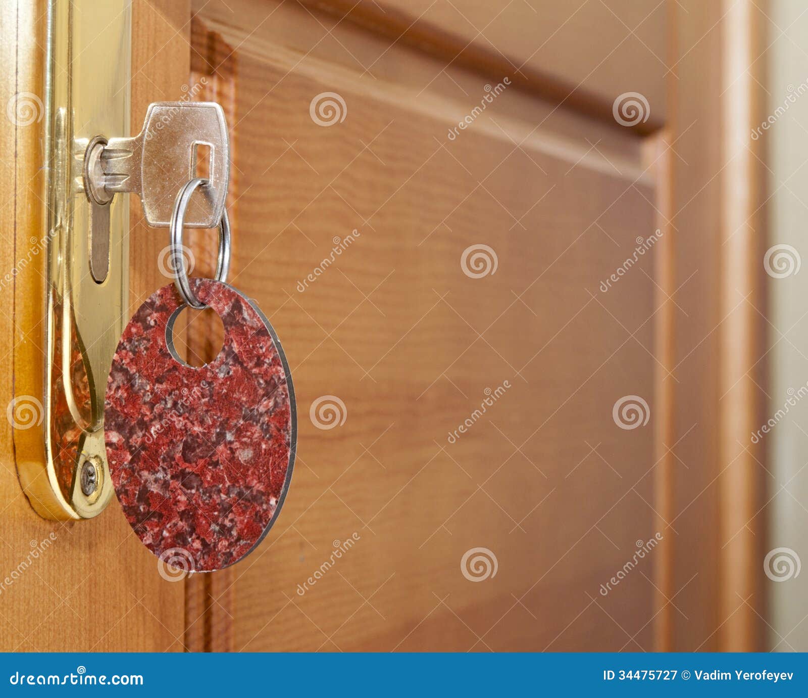 Key in door lock stock image. Image of concepts, indoors - 34475727
