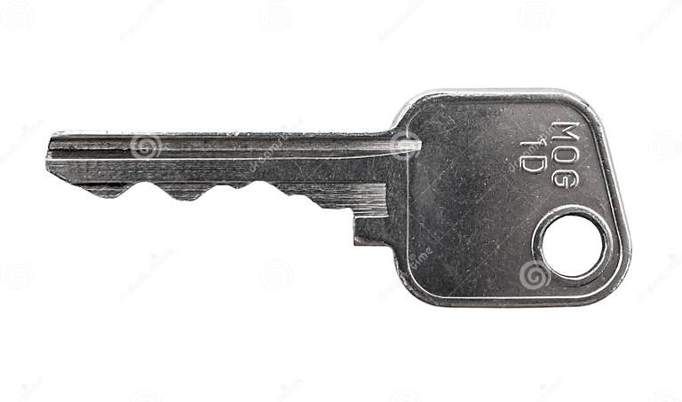 Key from the Door Lock on a White Background Close-up. Key Isolate ...
