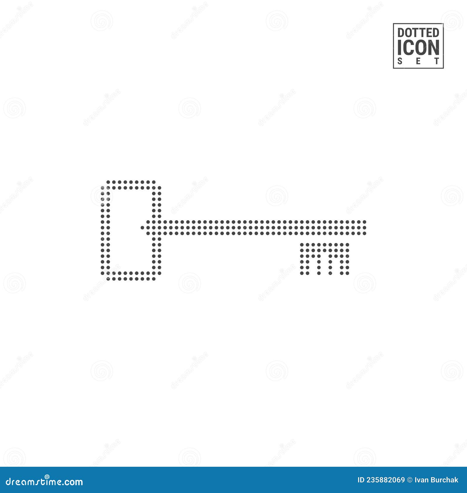 Key Dot Pattern Icon. Access, Password Dotted Icon Isolated on White ...