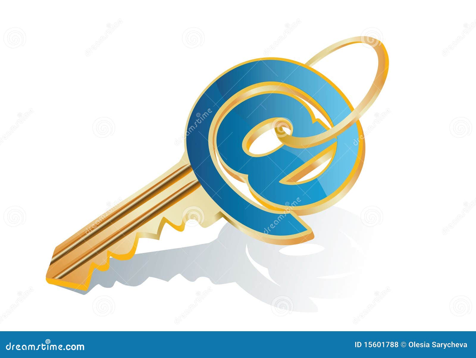 Key from an e-mail stock vector. Illustration of private - 15601788