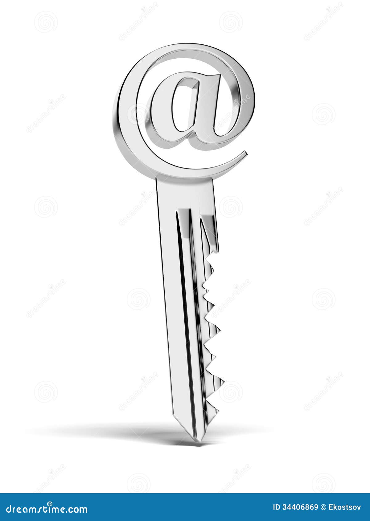 Key with at e-mail sign stock illustration. Illustration of prosperity ...