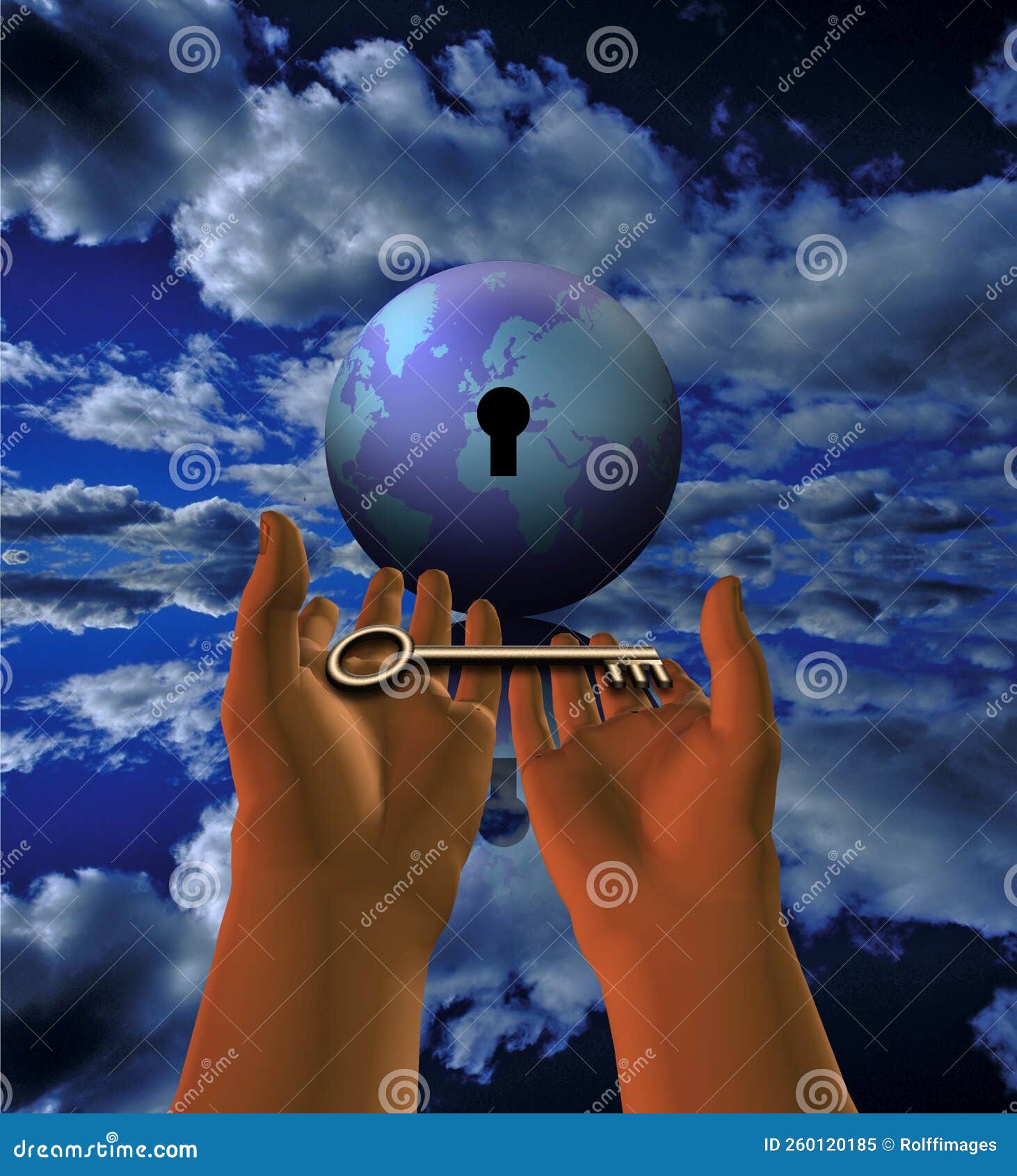 Key from Earth stock illustration. Illustration of unlocking - 260120185