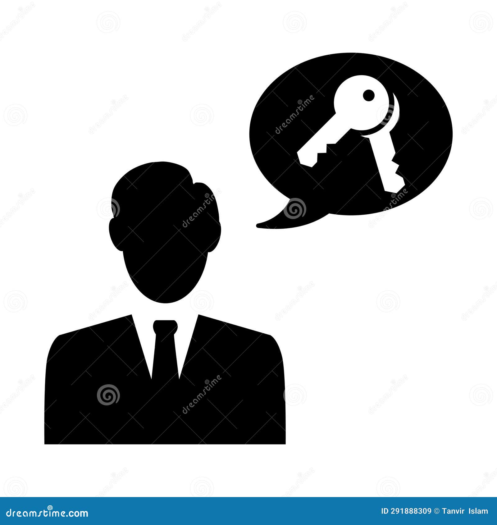 Key Employee Icon stock vector. Illustration of design - 291888309