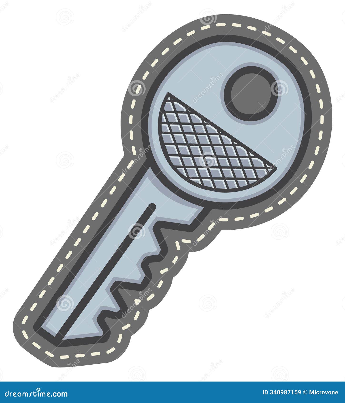 Key Fabric Sticker. Vintage Textile Print Patch Stock Illustration ...