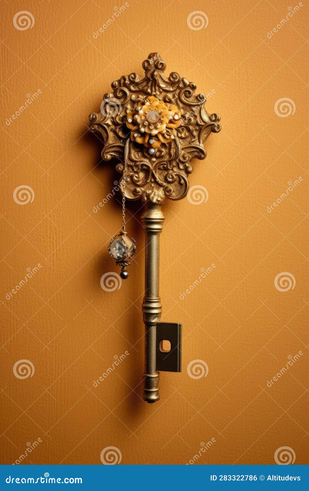 A Key Fitting Perfectly into a Golden Lock Stock Illustration ...