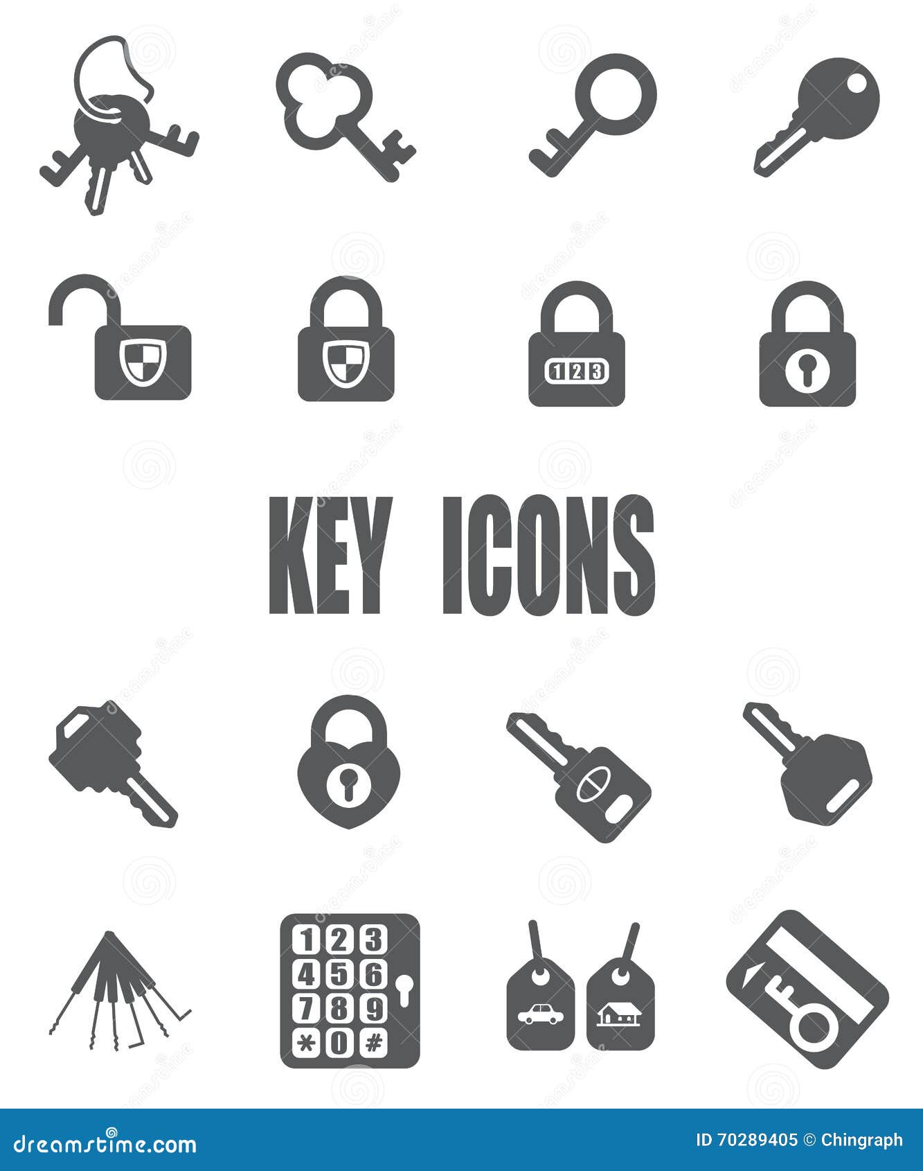 Key flat icon set - EPS 10 stock illustration. Illustration of home ...