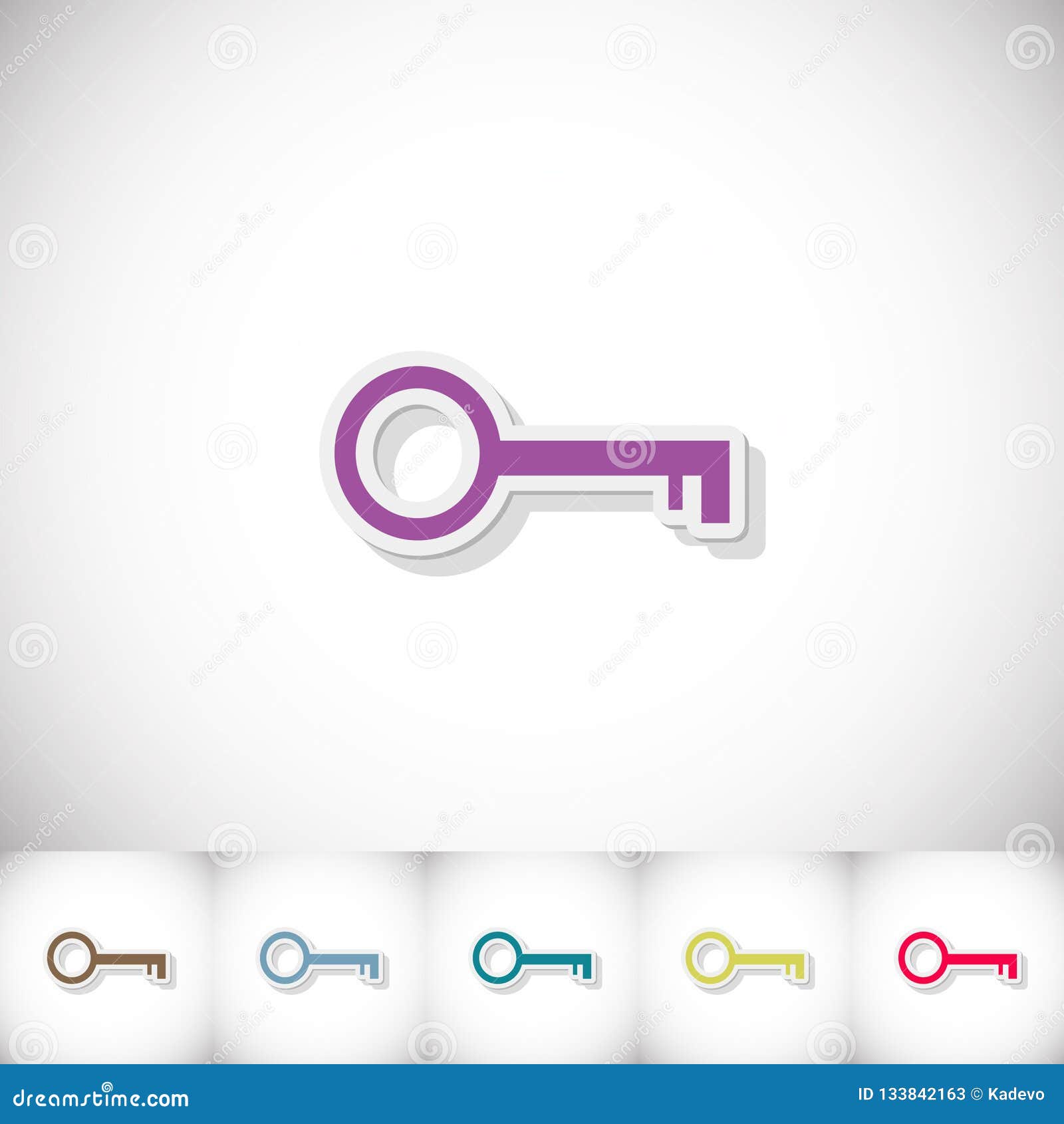Key. Flat Sticker with Shadow on White Background Stock Vector ...