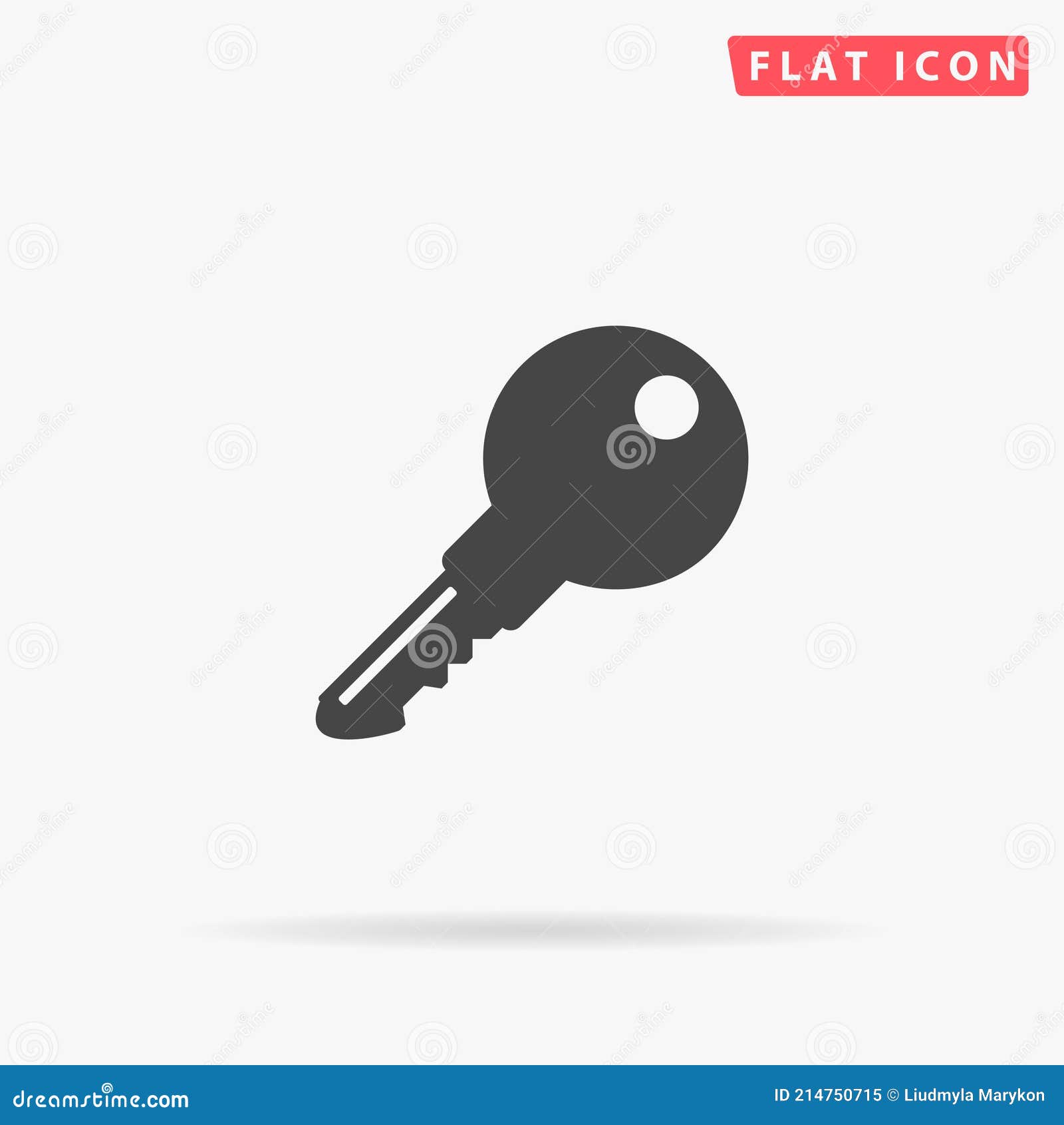 Key flat vector icon stock vector. Illustration of keyword - 214750715