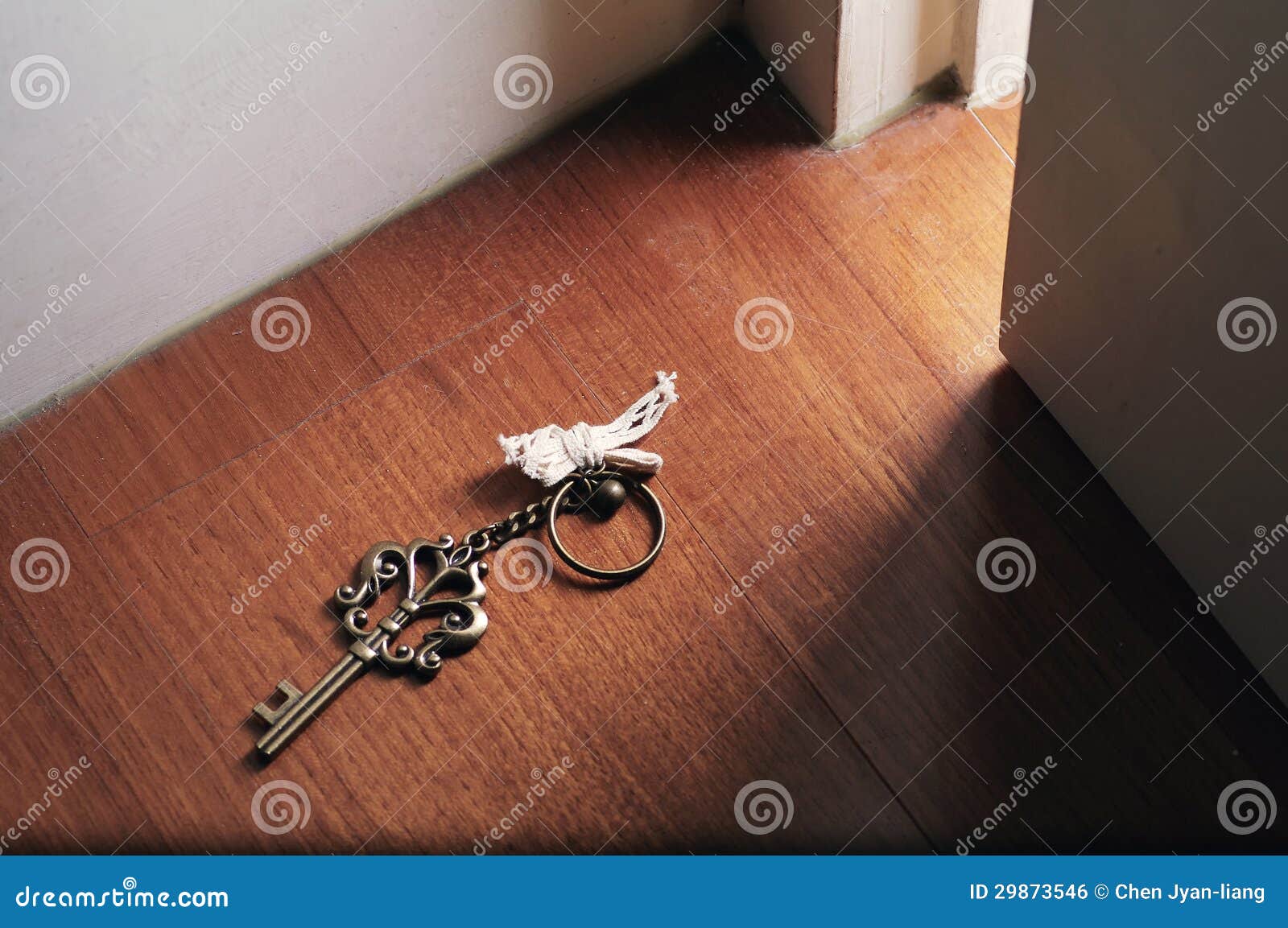 Open door with key. stock photo. Image of door, detail - 29873546