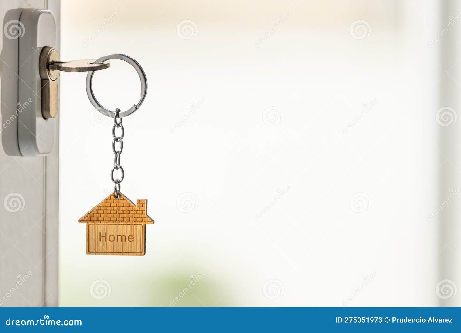 Key fob in the door stock image. Image of door, real - 275051973