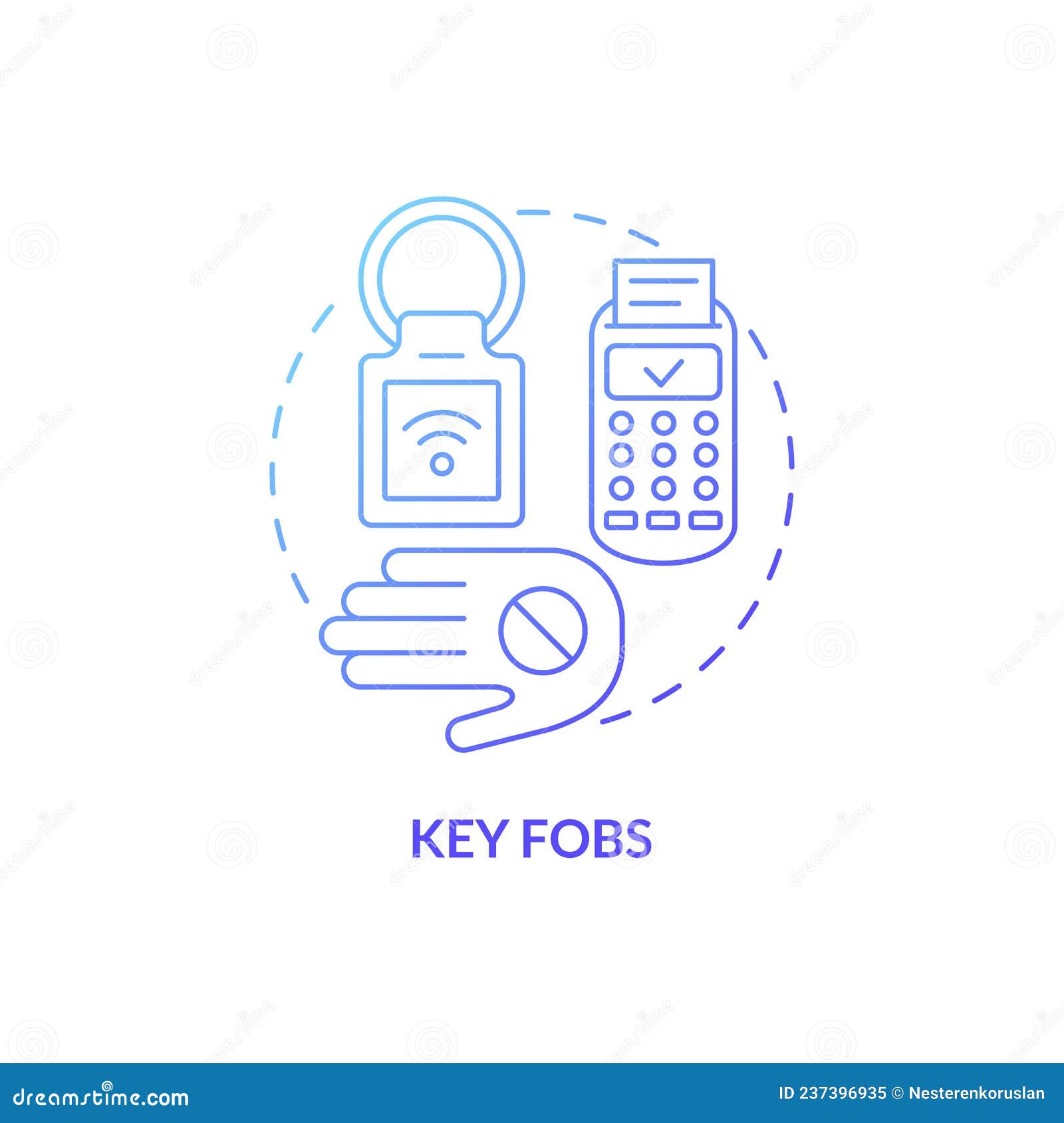 Key Fobs Blue Gradient Concept Icon Stock Vector - Illustration of ...