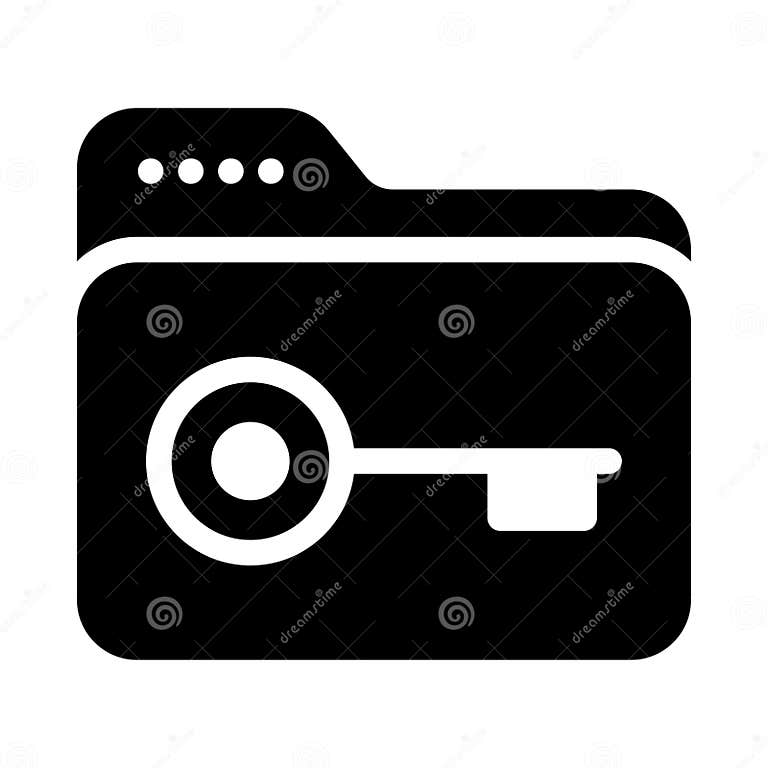 Key Folder Vector Glyph Flat Icon Stock Vector - Illustration of safe ...