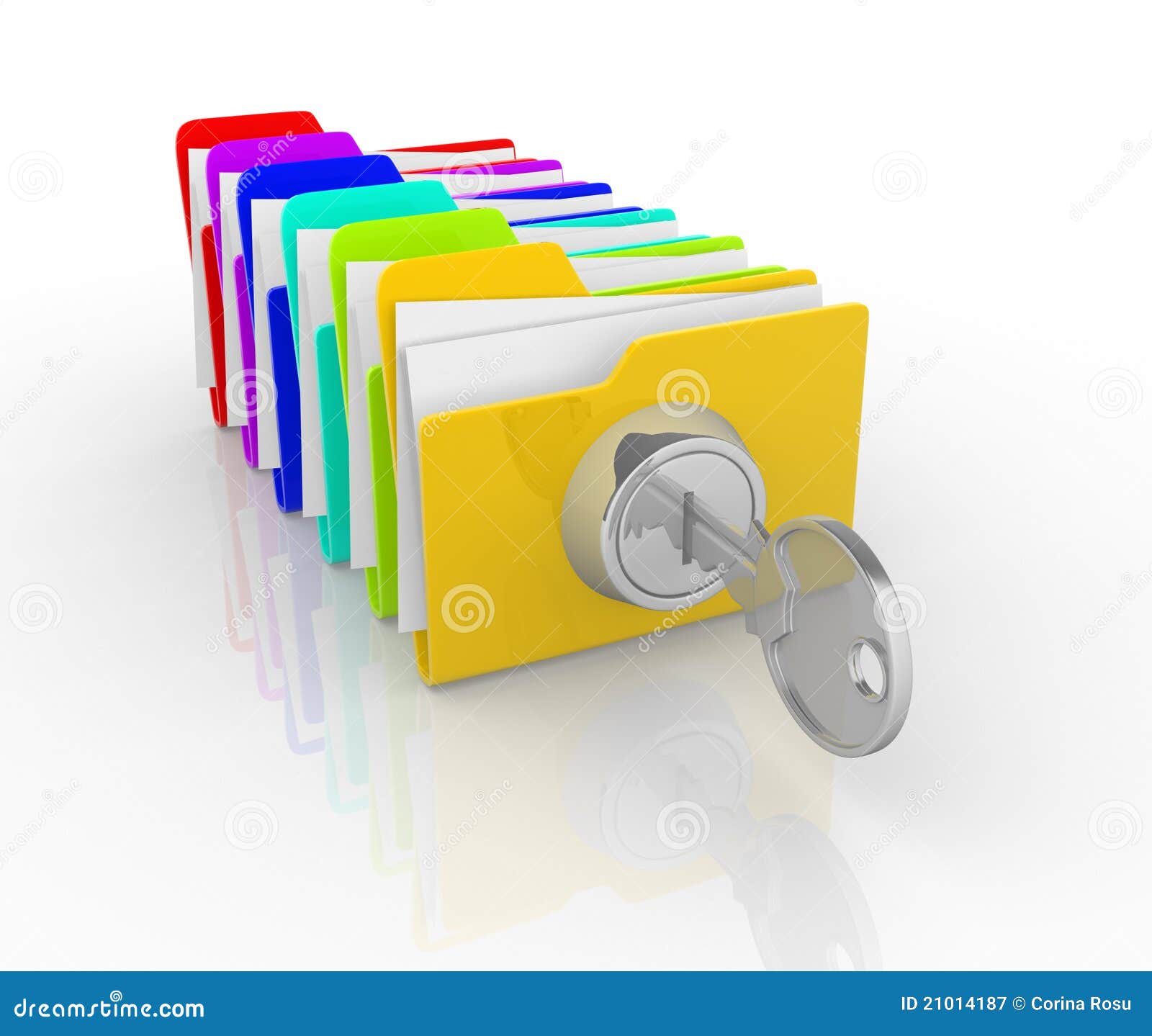 Key and folders stock illustration. Illustration of green - 21014187