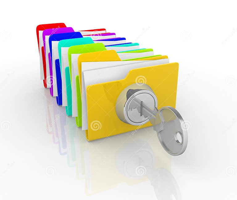 Key and folders stock illustration. Illustration of green - 21014187