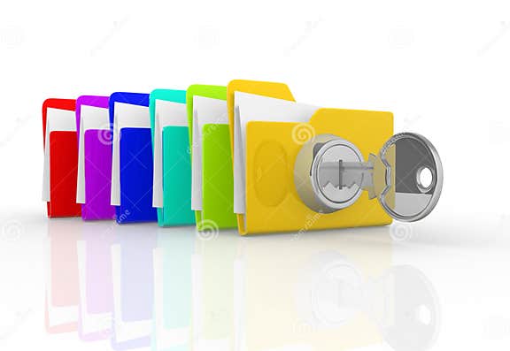 Key and folders stock illustration. Illustration of compartment - 21280014