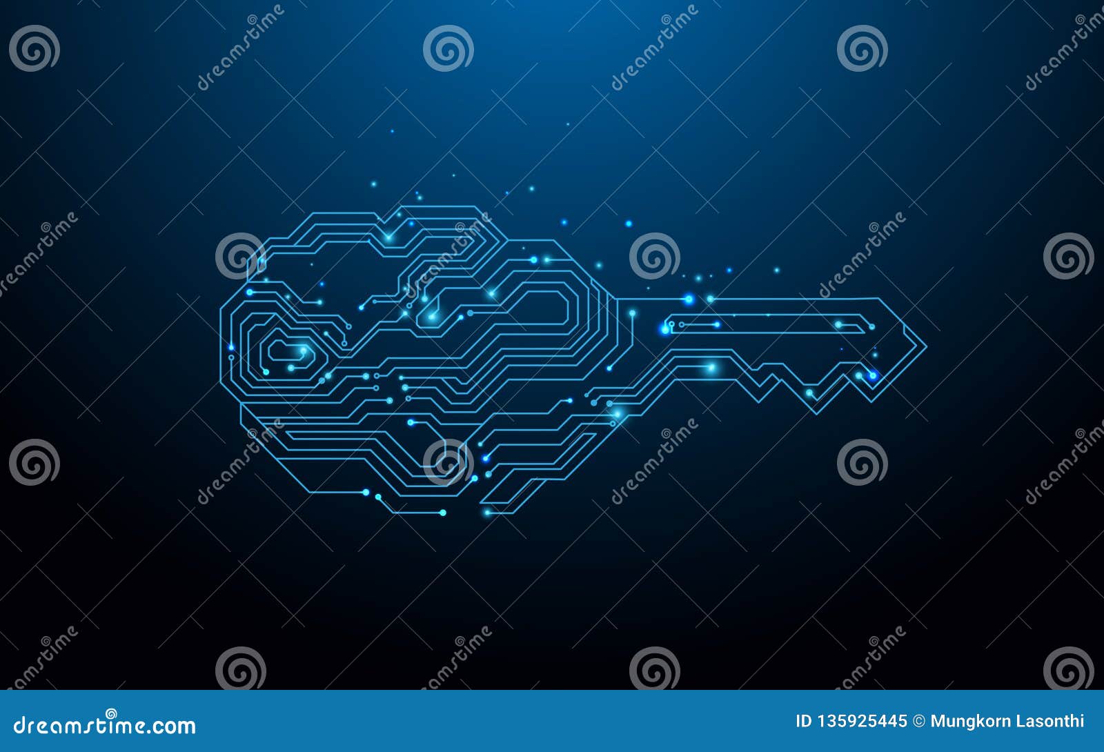 Key Form Circuit. Cyber Security Concept Stock Vector - Illustration of ...