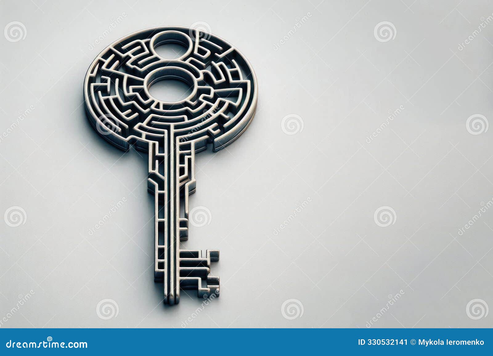 A Key in the Form of a Labyrinth. Space for Text. Stock Image - Image ...