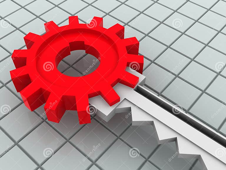 Key and gear. stock illustration. Illustration of abstract - 3154322