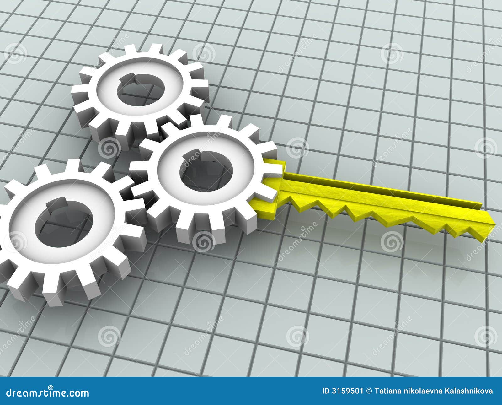 Key and gear. stock illustration. Illustration of confidential - 3159501