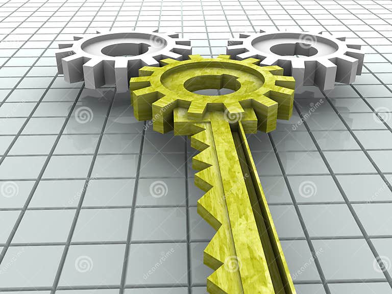 Key and gear. stock illustration. Illustration of gear - 3763312