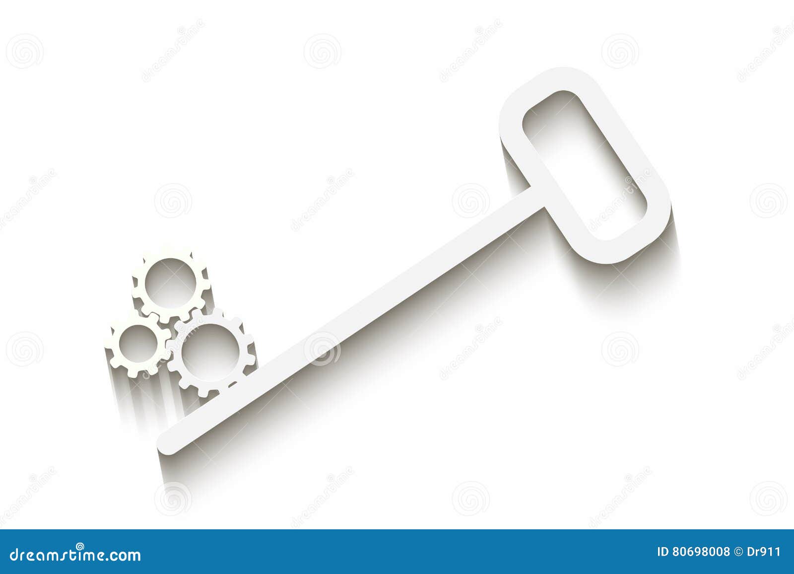 Key with gears stock vector. Illustration of keyring - 80698008