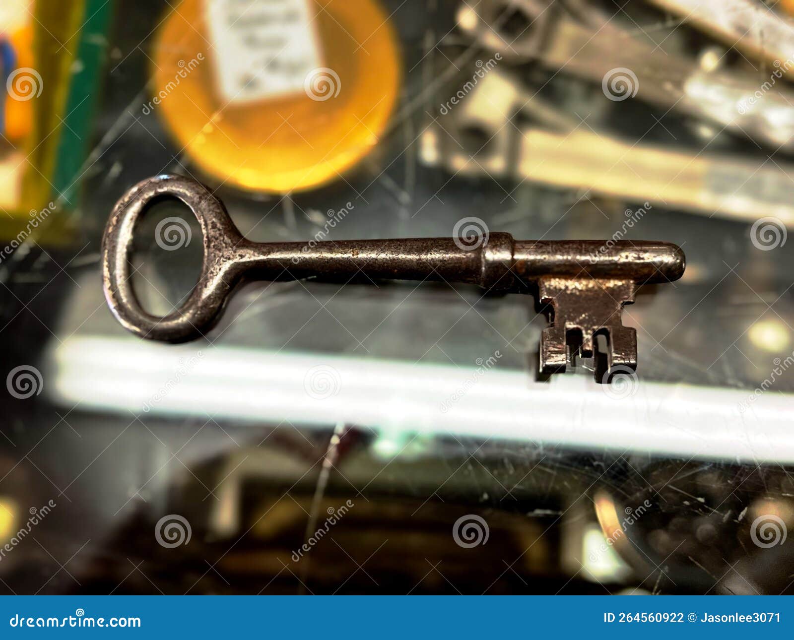 Key on glass counter stock photo. Image of closeup, nopeople - 264560922