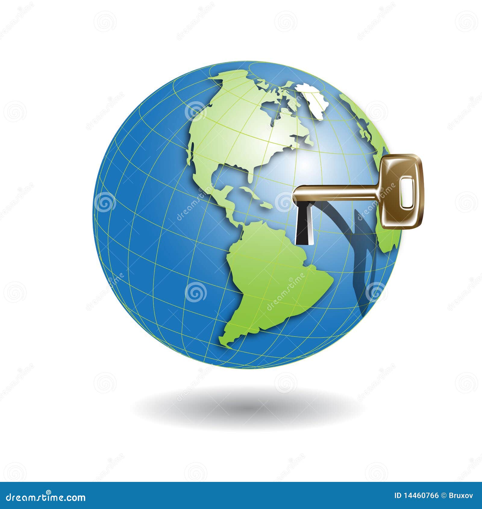 Key in globe stock vector. Illustration of corporation - 14460766