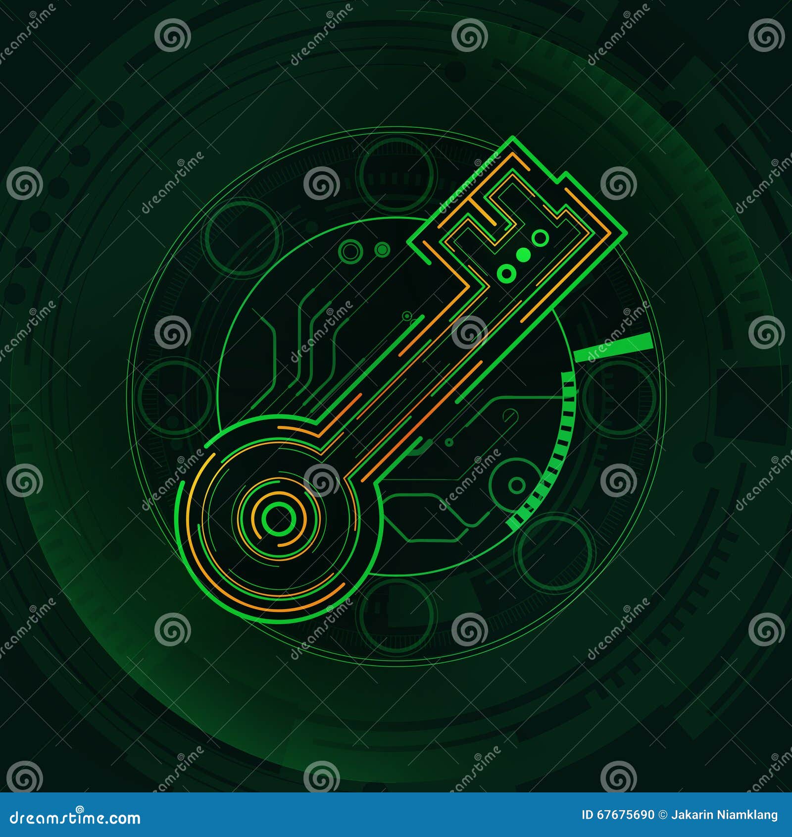 Key stock vector. Illustration of futuristic, solution - 67675690