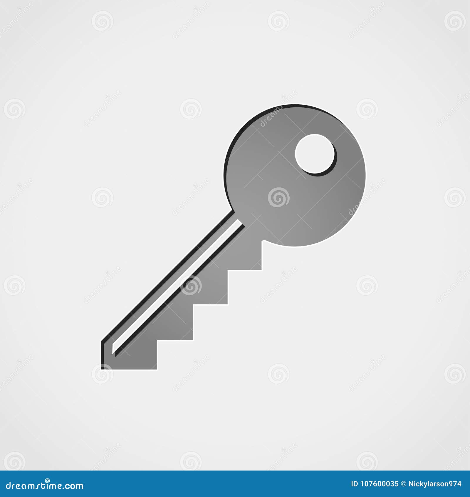 Key grey icon stock vector. Illustration of button, code - 107600035